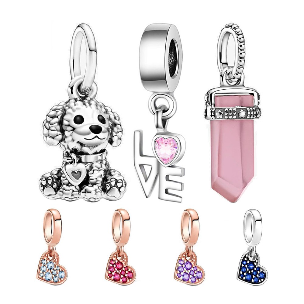 Pandora Berloque/Com Pingente De Coração Banhado A Prata | Shopee Brasil