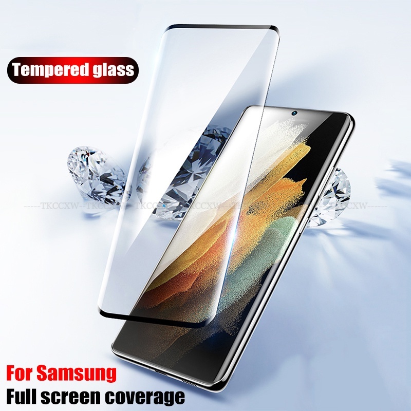 Full Cover Tempered Glass For Samsung Galaxy S21 S20 Ultra S21 S20 S10 S9 S8 Plus S10 5G S10e S7 ...