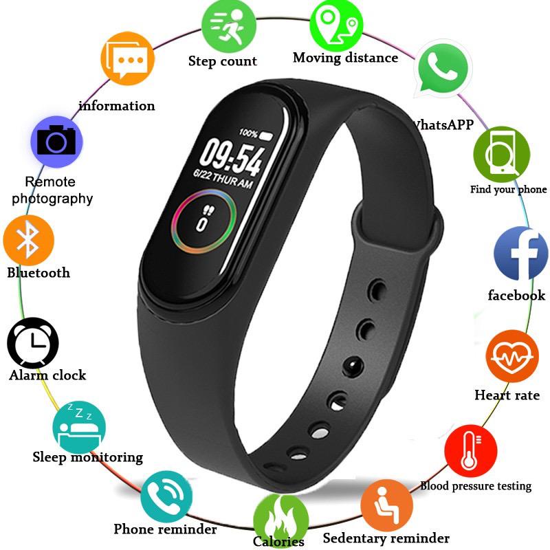 Relógio Inteligente Smart Band Pulso Batimento Passômetro M4 | Shopee ...
