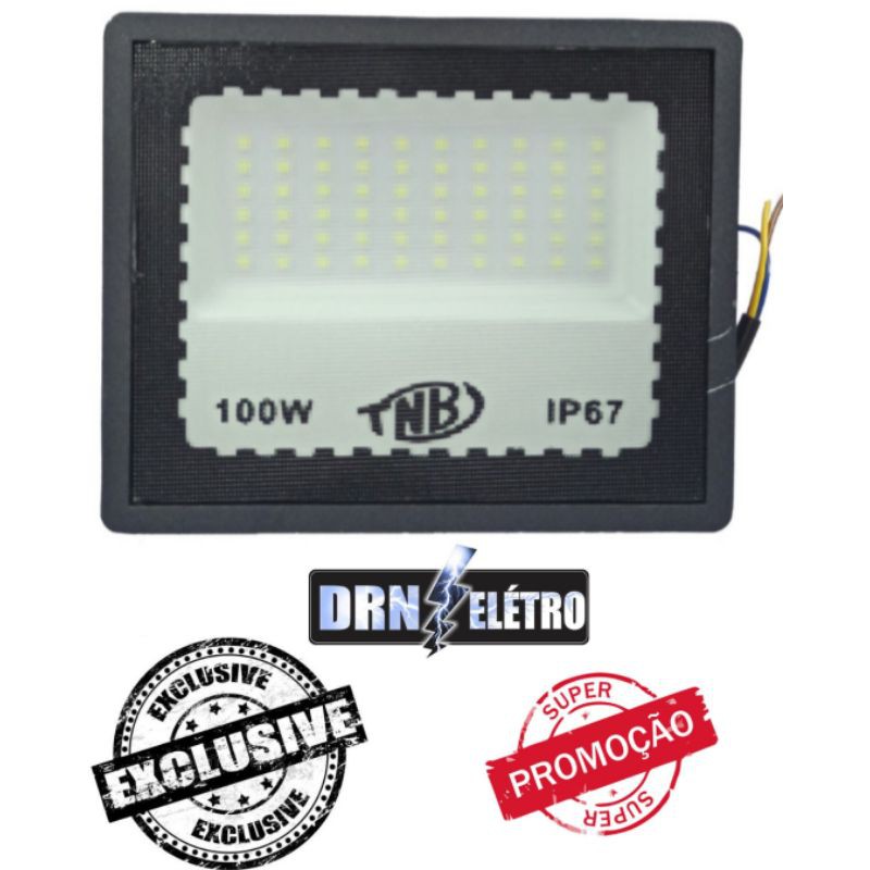 Refletor Led 100w Smd Prova D´água Mini Holofote 6500k | Shopee Brasil