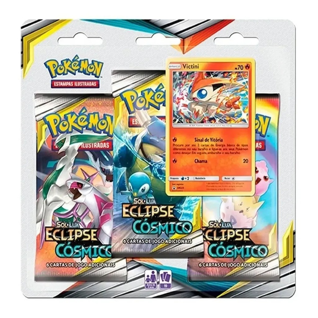Pokémon Triple Pack Sol e lua Victini - Envio para todo Brasil | Shopee ...