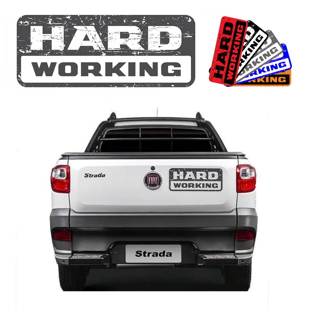 Adesivo Strada Hard Working Traseiro Fiat Modelo Original | Shopee Brasil