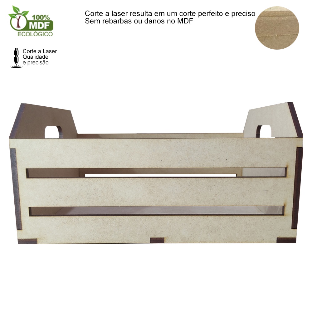 Caixa Feira Caixote Engradado MDF 6mm 15 x 25 x 30 (A x L x C) - Decori ...