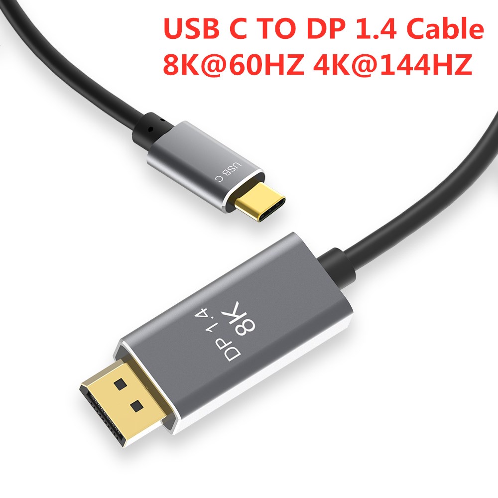 Cabo Thunderbolt 3 Usb-C Dp Tipo-C Para Displayport 1.4 K 30hz 4k 144hz ...