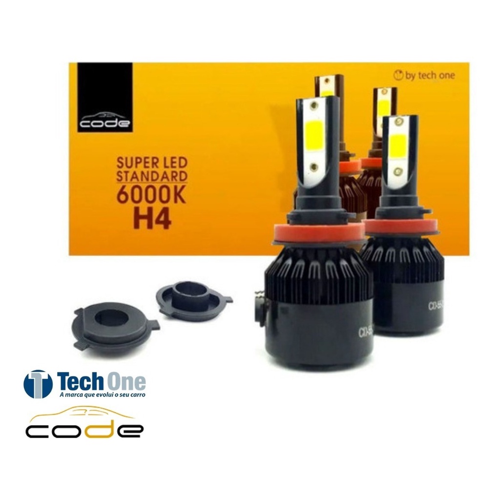 Kit Super Led Tech One 6000k 12v H1 H3 H4 H7 H8 H11 Hb4 | Shopee Brasil