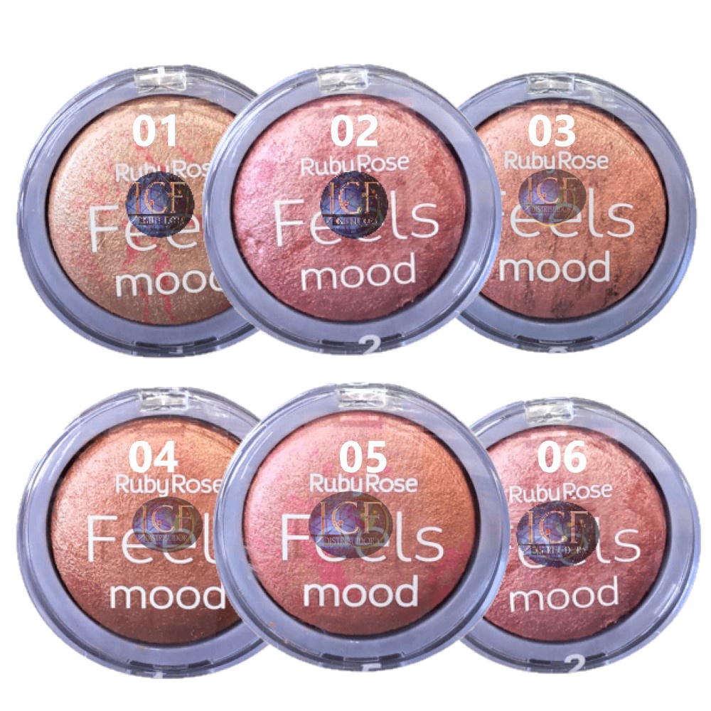 Novo Marble Blush Ruby Rose Feels Mood Atacado - 12 Unid | Shopee Brasil