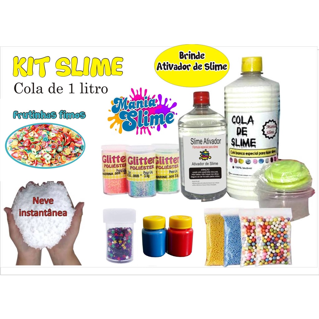 Kit Slime Completo Cola De 1 Litro | Shopee Brasil