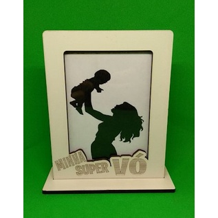 Porta Retrato VÓ fabricado em MDF Laminado branco 6mm. | Shopee Brasil