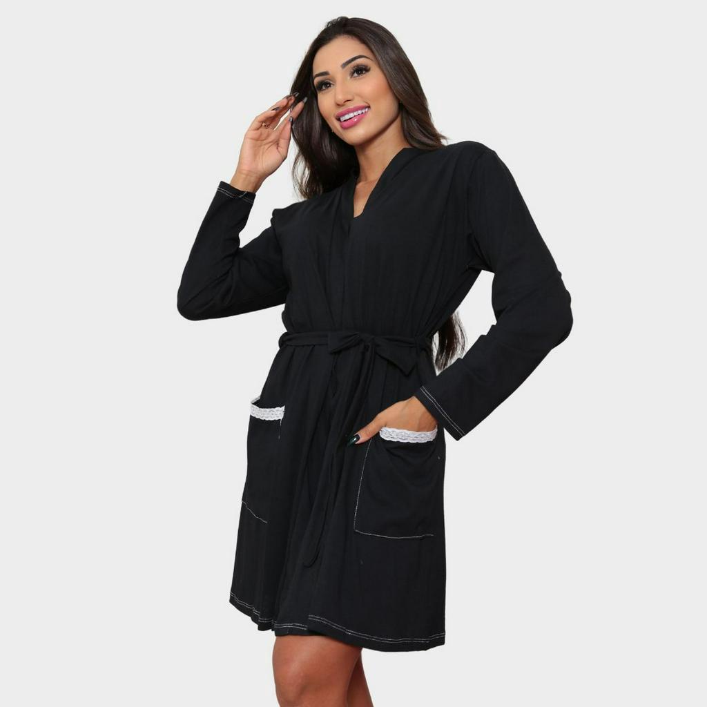 Robe Feminino de Algodão com Manga Longa Para Inverno | Shopee Brasil