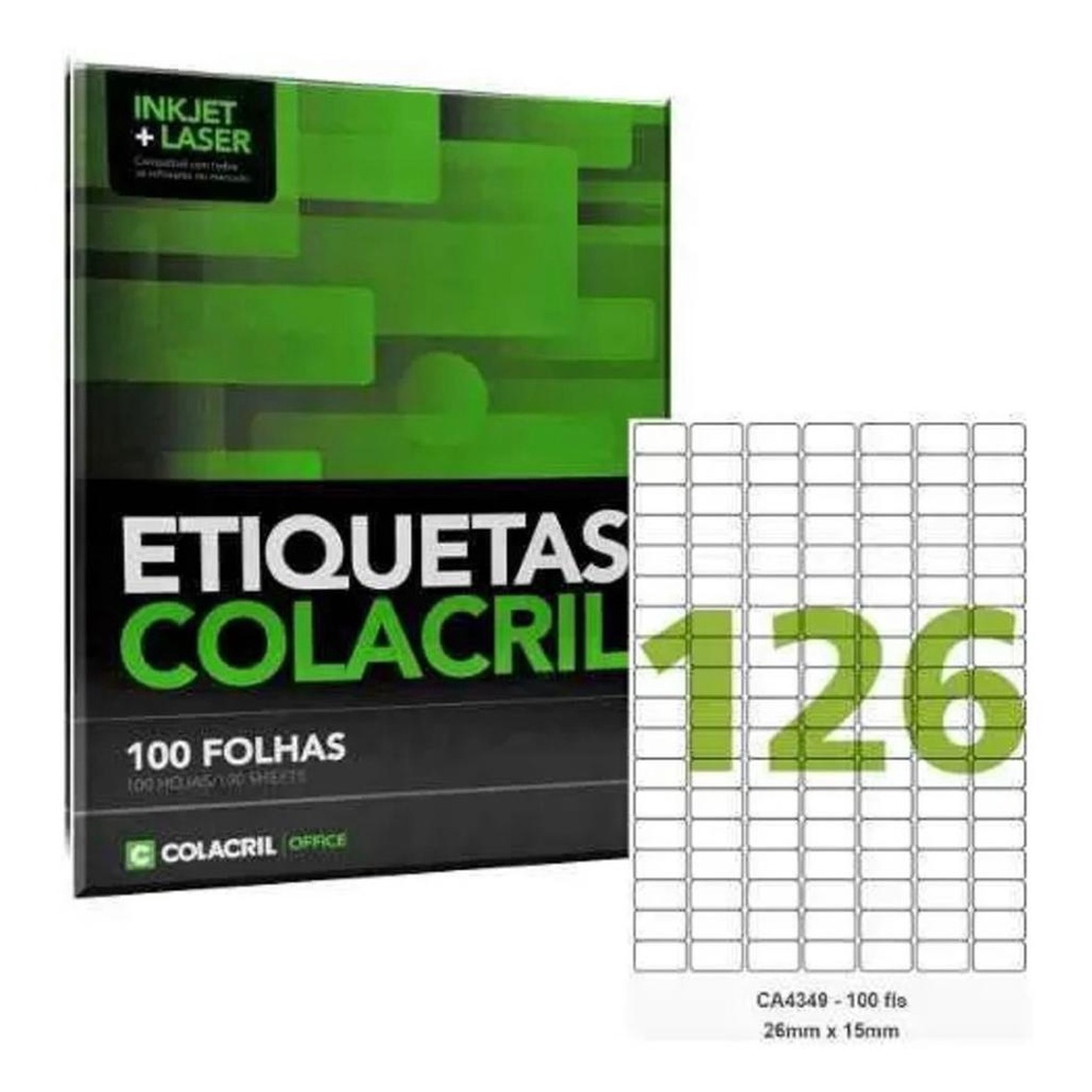 Etiqueta A4349 Ca4349 Caixa Com 100 Folhas 12600 Unidades | Shopee Brasil