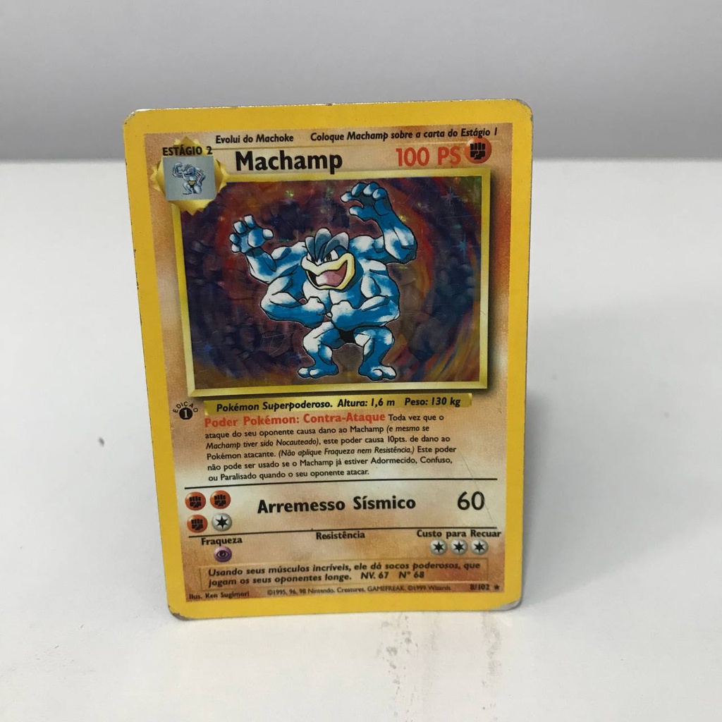 Carta Antiga Pokemon Machamp 8/102 Holo Base Set Original | Shopee Brasil