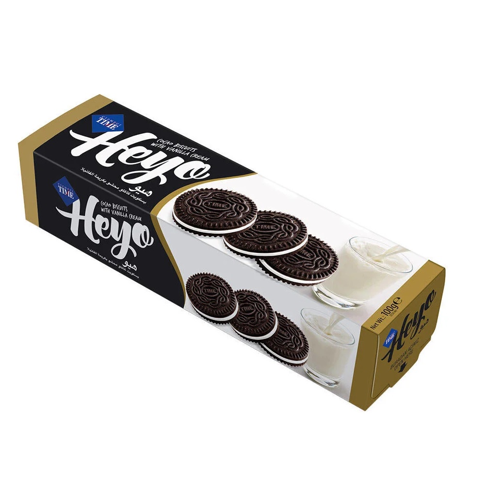 Biscoito Heyo sabor Cacau com Recheio de Baunilha 100g Importado da ...