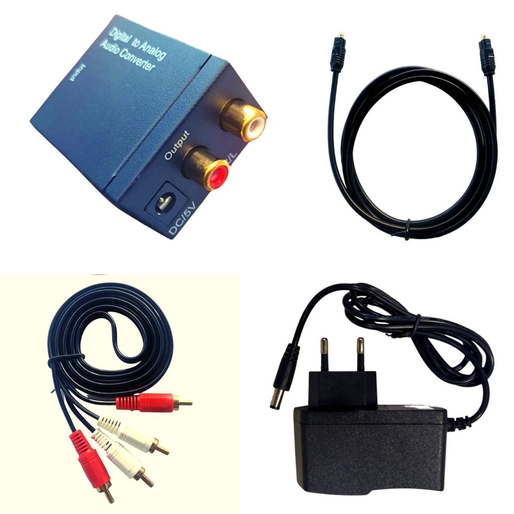 Kit Conversor Óptico Digital + Cabo Ótico + cabo Rca 2 Vias | Shopee Brasil