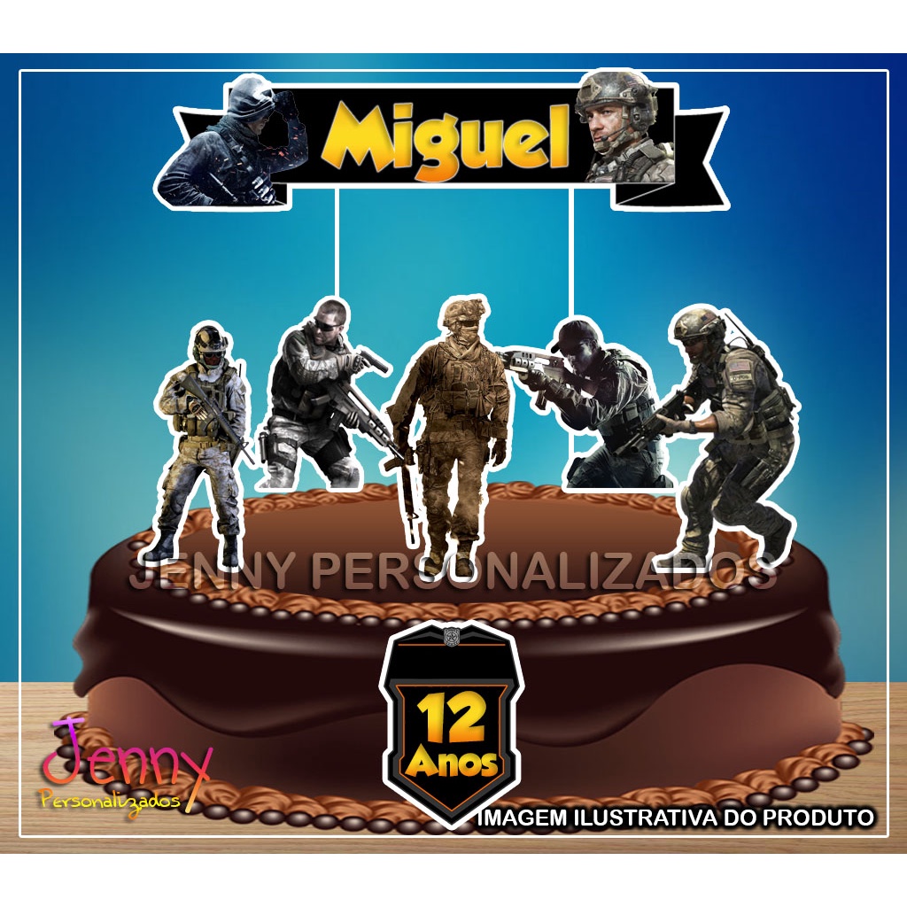 Topo Topper de Bolo Personalizado Call Of Duty | Shopee Brasil