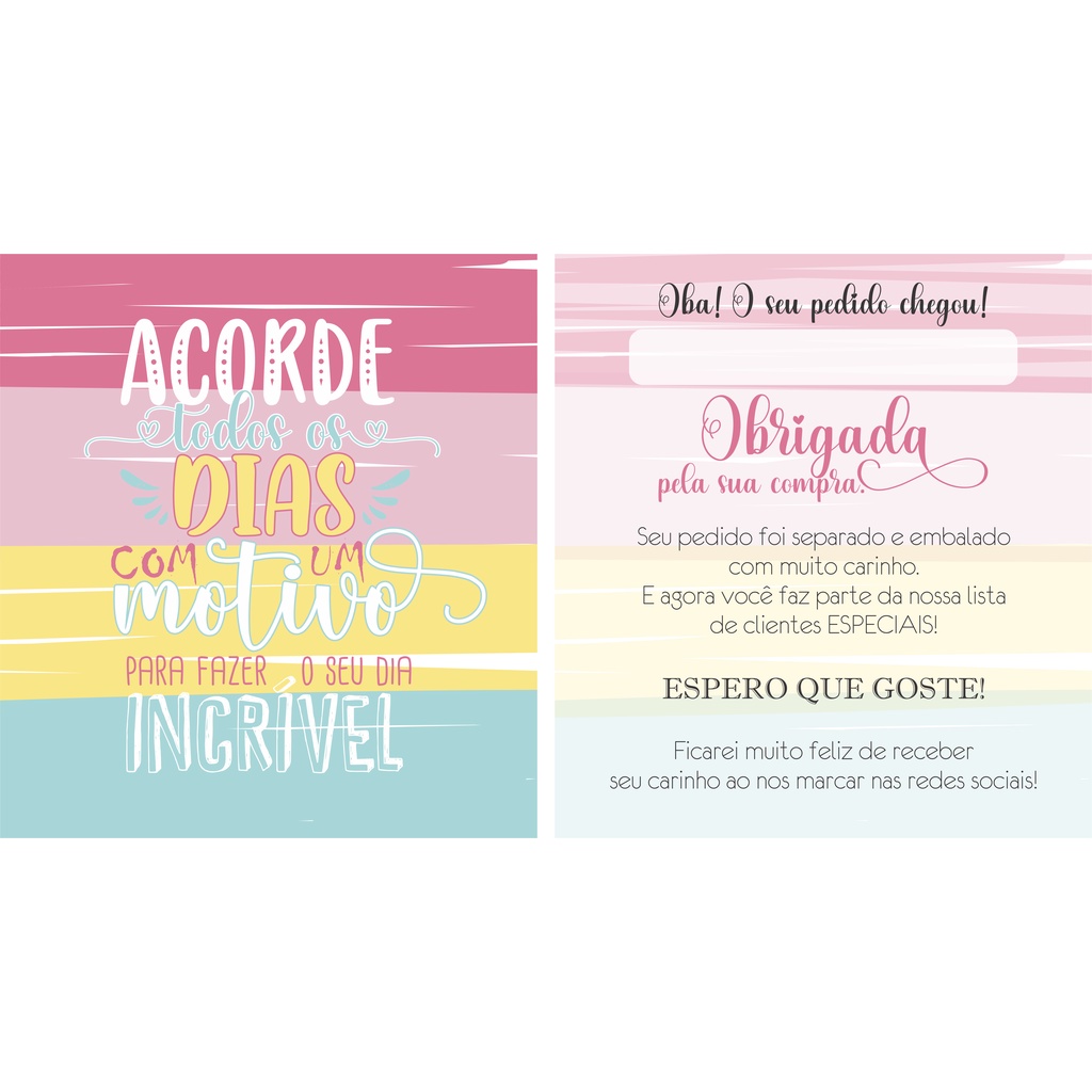 50 Cartão de Agradecimento 9x9,5cm papel offset FOSCO PERSONALIZADO | Shopee Brasil