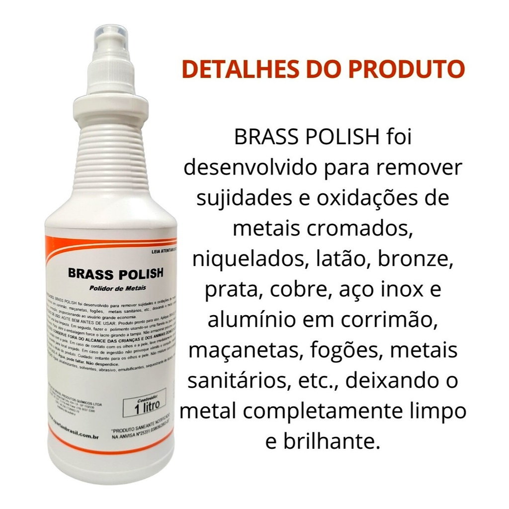 PRODUTO ORIGINAL - Brass Polish Polidor De Metais em Geral 1l Spartan ...