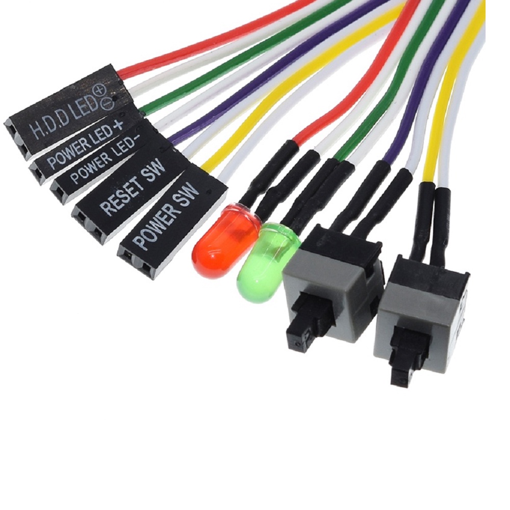Cabo De Alimentação Computador Botão Power Sw E Reset Sw Com Leds ... Cabo De Alimentação Computador Botão Power Sw E Reset Sw Com Leds ...