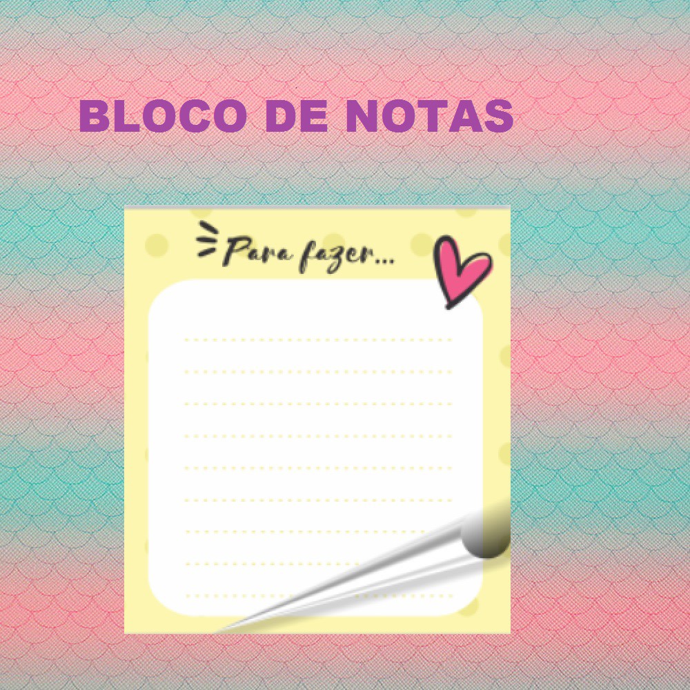 BLOCO BLOQUINHO DE NOTAS COLORIDO GEEK CORACAO COM 48 FOLHAS MATERIAL ...