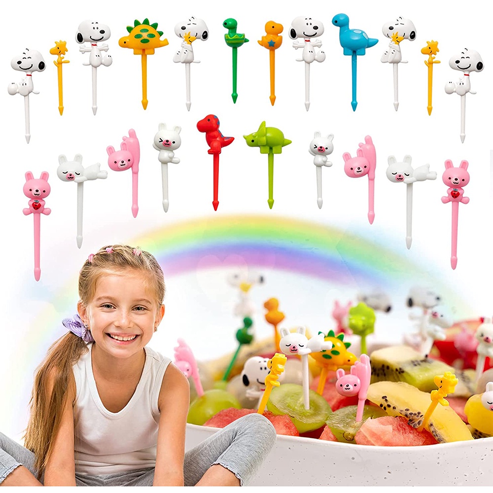 22pçs Palitos De Alimentos Para Crianças , Palhetas Divertidos Benzto ...