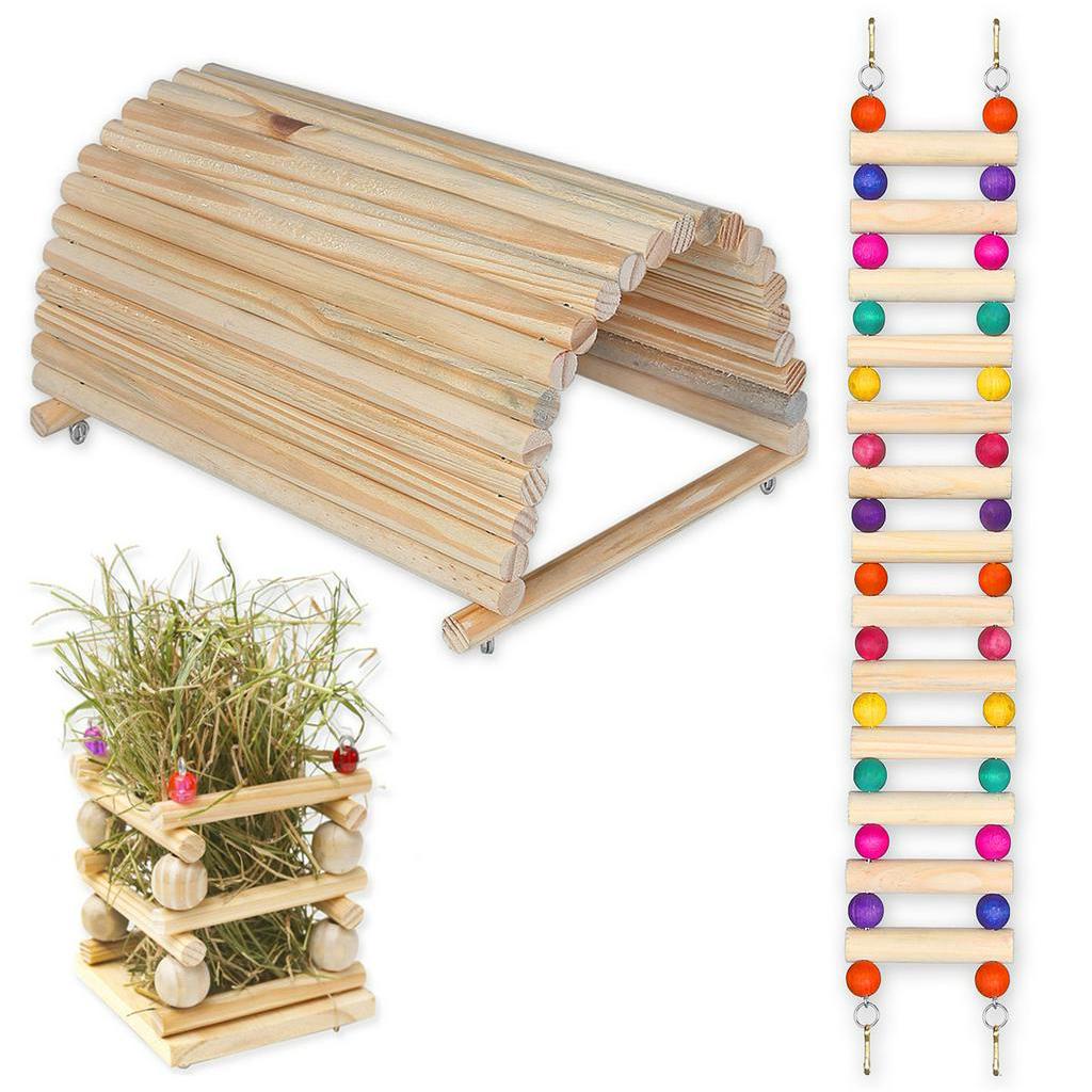 Kit Chinchila E Porquinho Da India Toca + Ponte + Porta Feno | Shopee ...