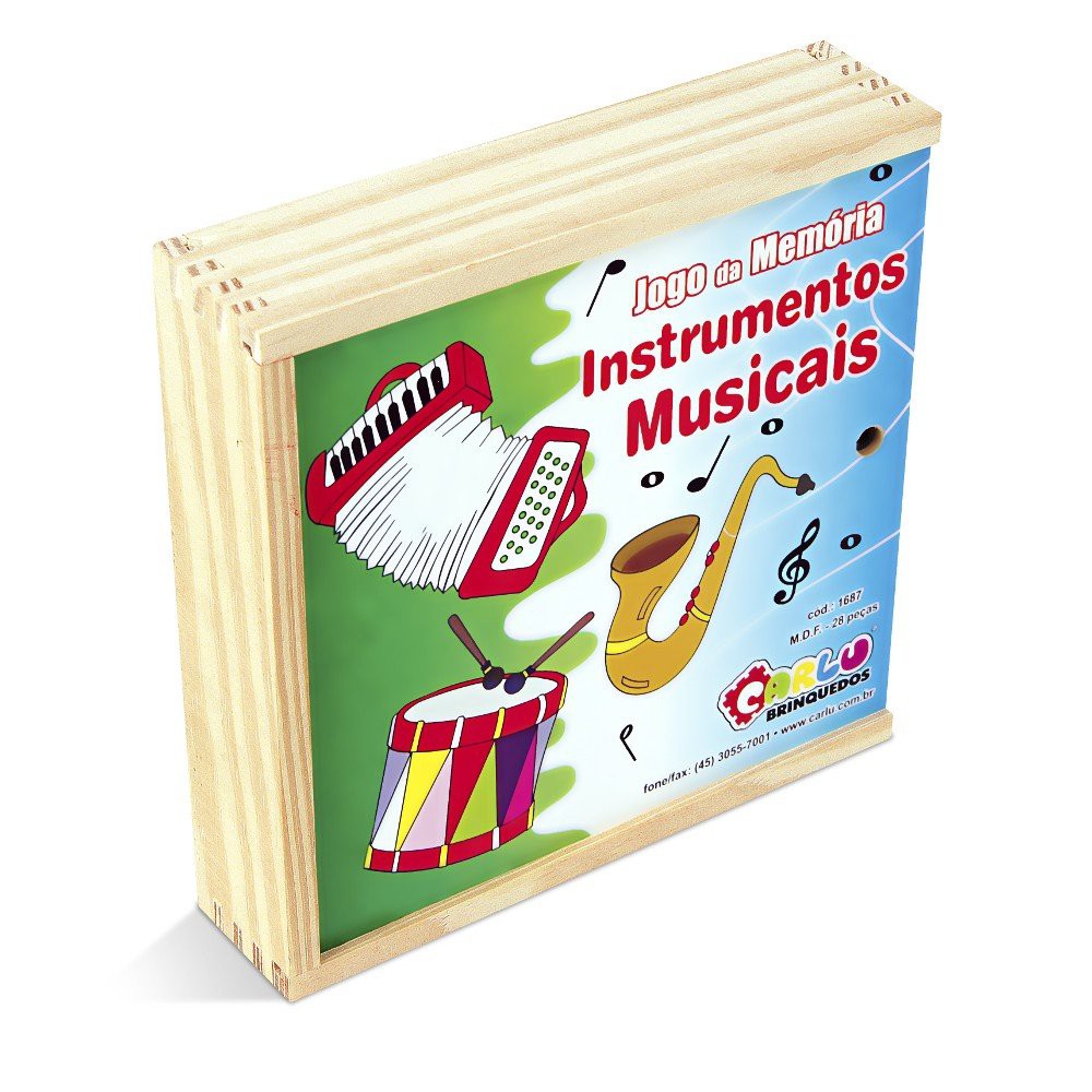 Musicalização - Memória Instrumentos Musicais - 28 peças - Madeira ...