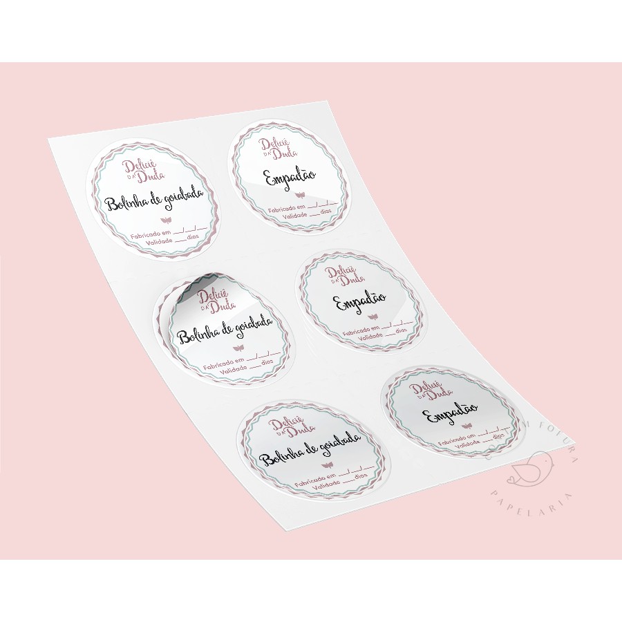 96 Adesivos para embalagem personalizado com a sua marca (Redondos 4 cm ...
