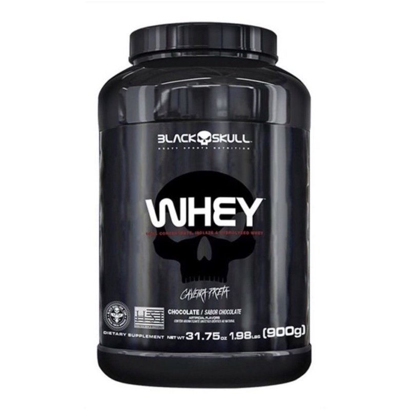 Whey Protein 3W Isolado, Concentrado e Hidrolisado Pote ou Refil 900g - Black Skull - WPC WPI ...