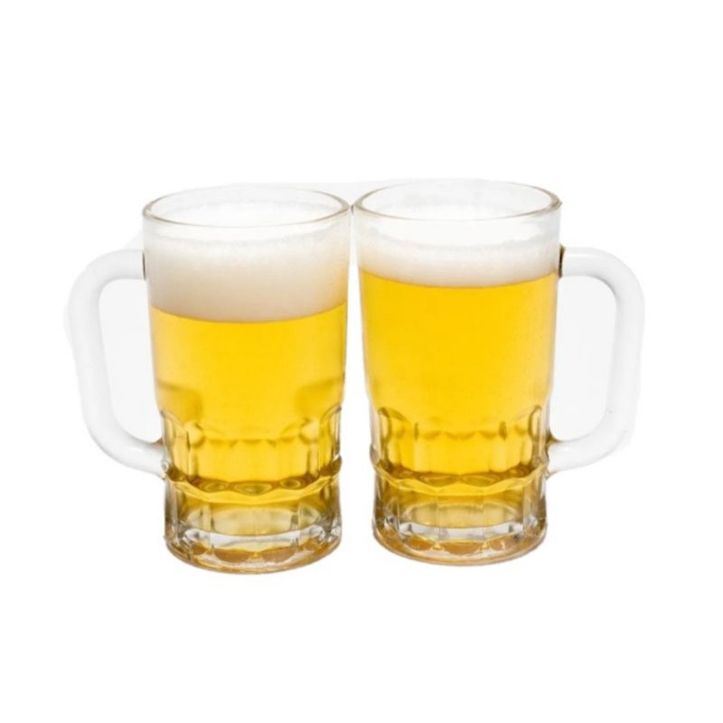 Jogo Duas Canecas chopp cerveja 2 copos de vidro 340ml. | Shopee Brasil