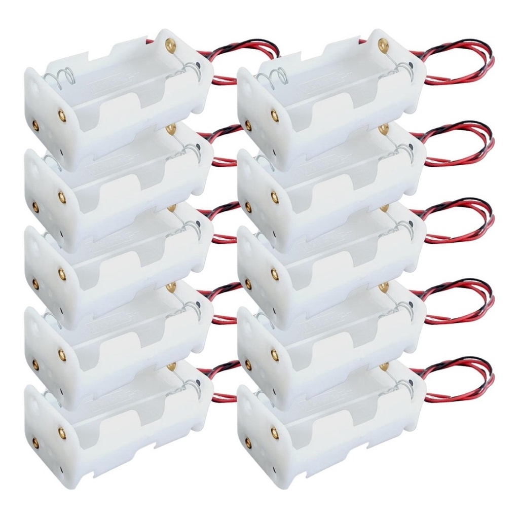 Suporte Porta 4 Pilhas Aa Com Rabicho 4 Slots na cor Branco para ...