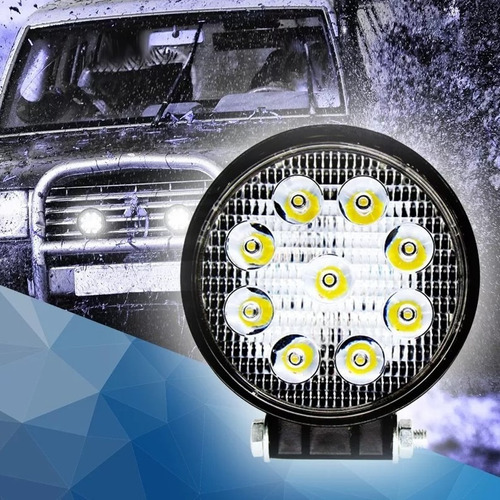 Farol Led Milha Redondo Jeep 27w 12v 24v Off Road Led | Shopee Brasil