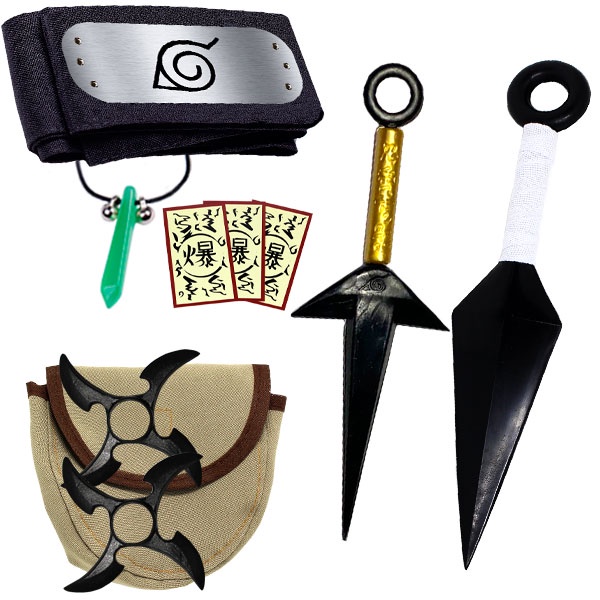 Kit Kunai Naruto Minato Colar Verde Super Shurikens | Shopee Brasil