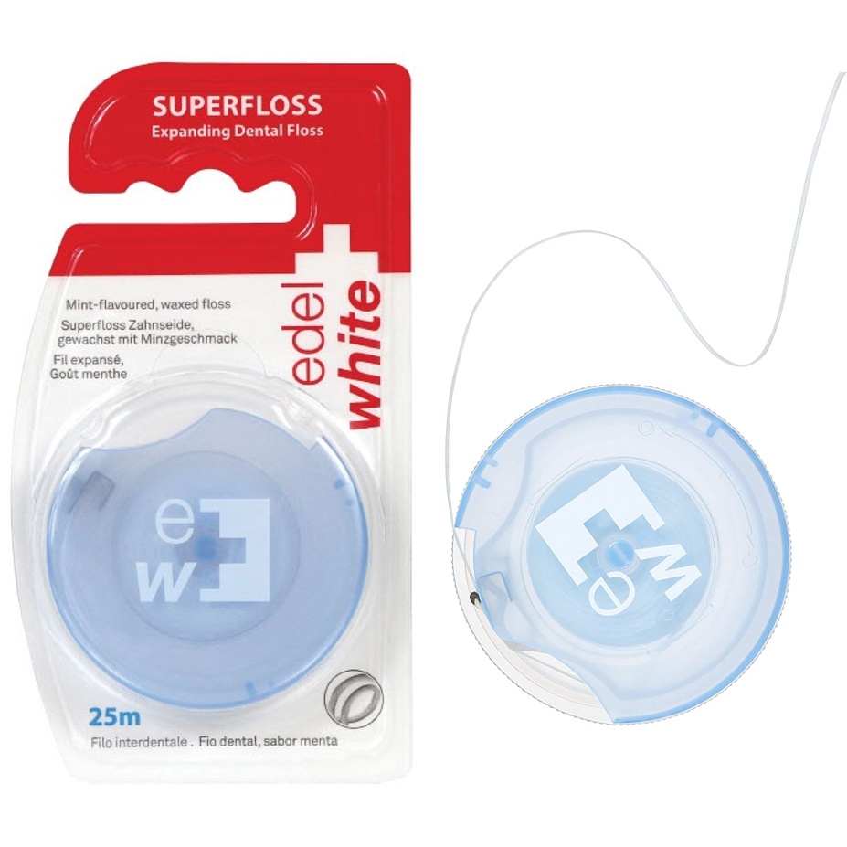 Fio Dental Superfloss Expanding Dental Floss 25m Edel White | Shopee Brasil