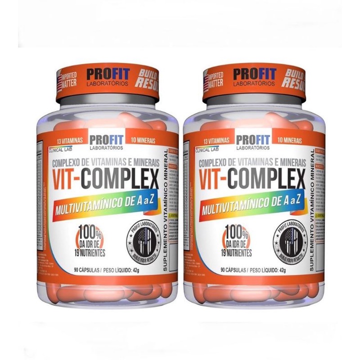 kit 2x Vit-Complex 90 cápsulas - Complexo Vitamínico e Mineral Profit ...