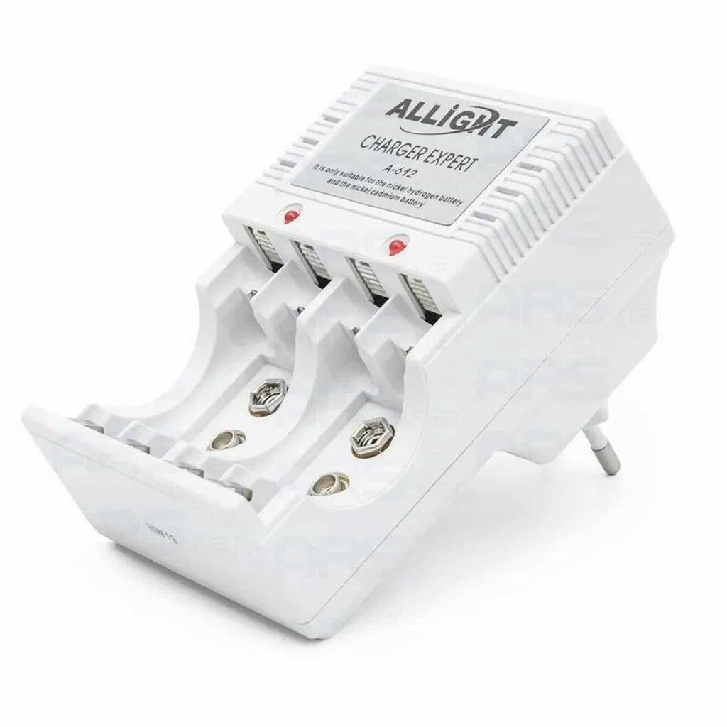 Carregador De Pilha AA AAA e Bateria 9V Recarregável Bivolts Branco ...