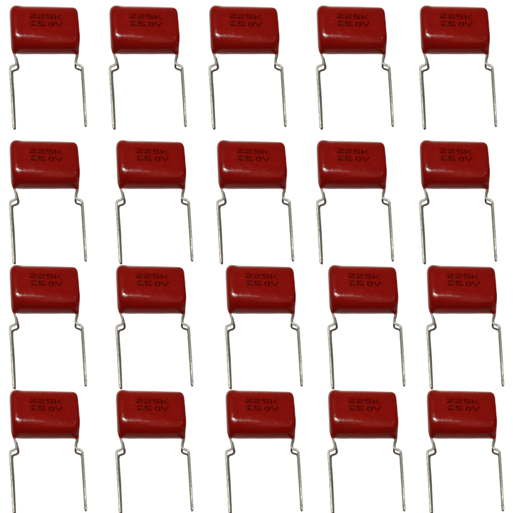 100 Capacitor Para Super Tweeter 2,2x250 Laranja Pacote 100 unidades 2 ...