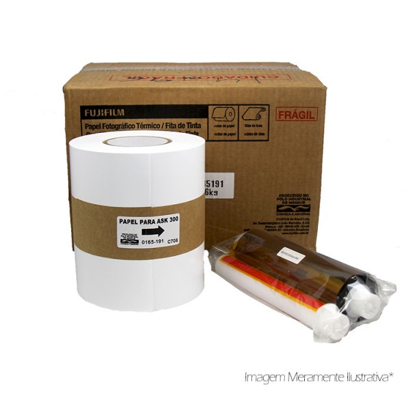 Papel/fita 10x15 Fujifilm Ask300 400 Cópias 1 Rolo + Ribbon | Shopee Brasil