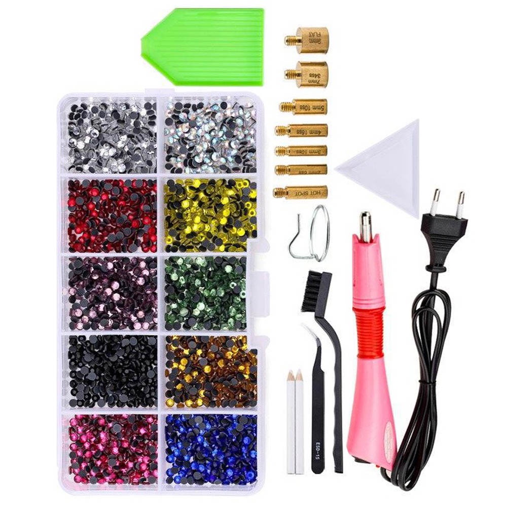 Caneta Aplicadora de Strass Termocolante Hotfix + Kit Strass - Faz a Boa!