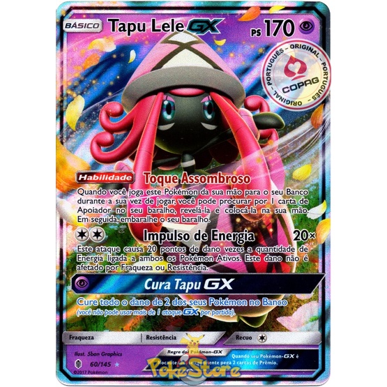 Carta Pokemon Tapu Lele GX Português Card Original Copag - Pronta ...