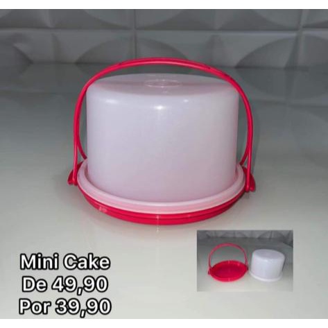 Tupperware Mini Cake Branco com base Rosa Pink | Shopee Brasil