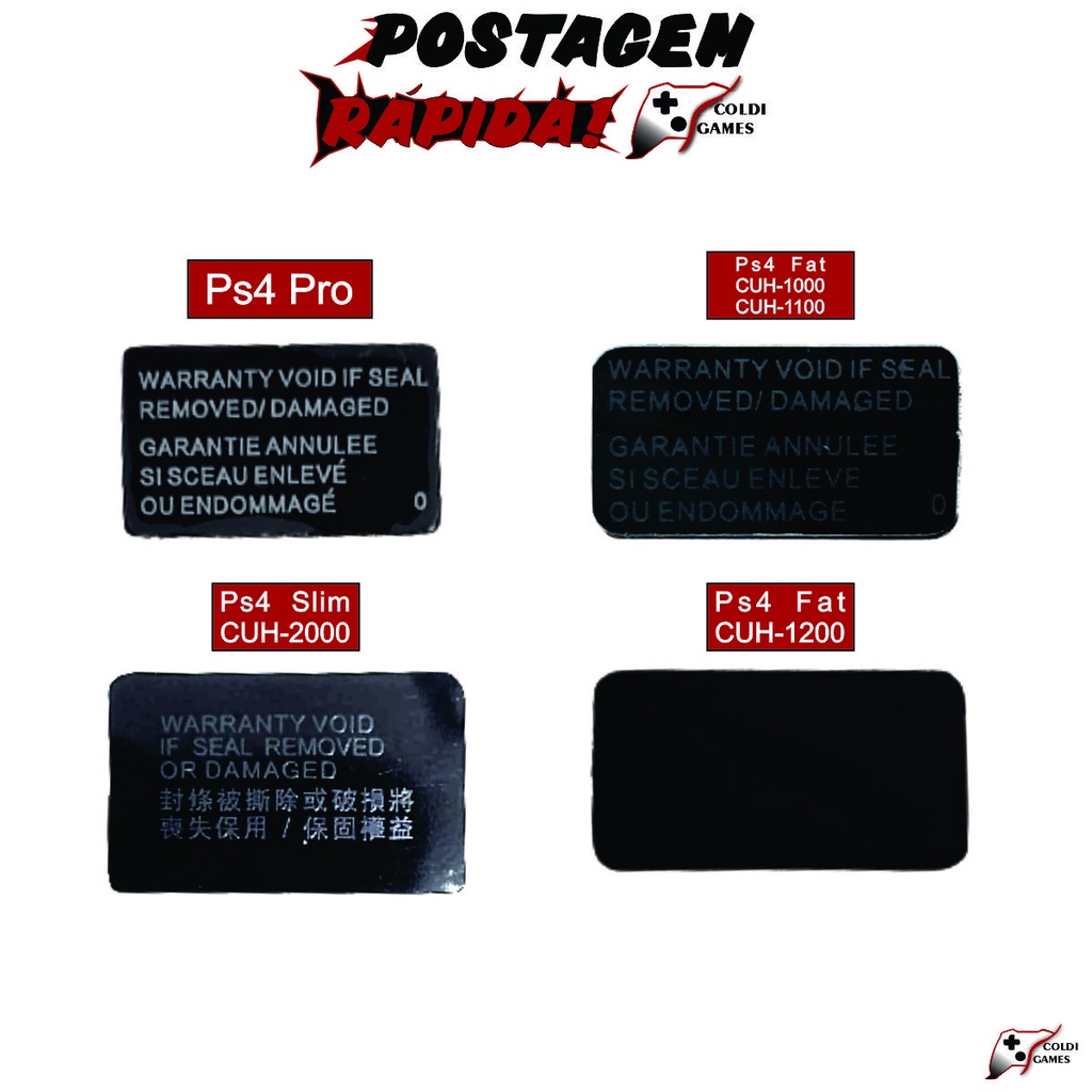 02 Adesivos Lacre ou Selo de Garantia Consoles PS4 Fat Slim e Pro. | Shopee Brasil