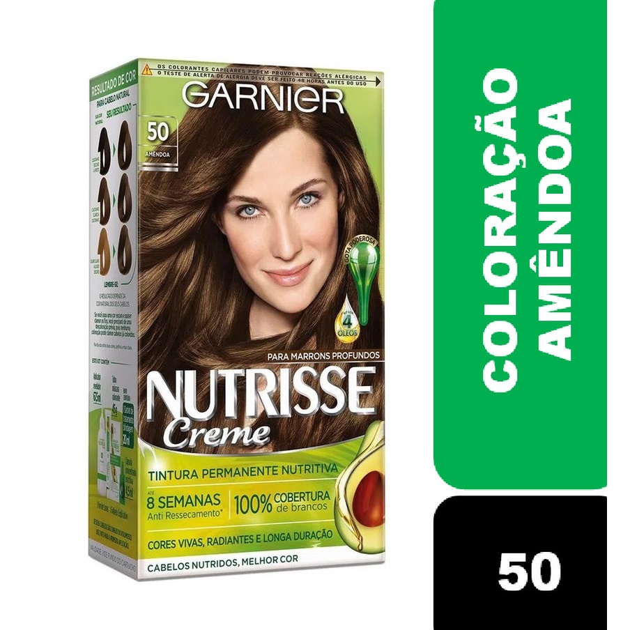 Coloração Nutrisse Garnier 50 Amêndoa | Shopee Brasil