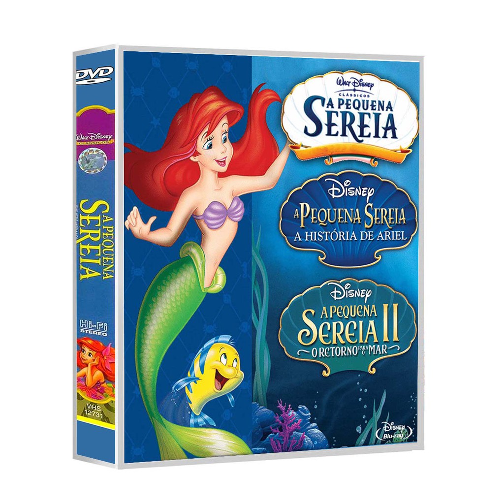 Dvd A Pequena Sereia Trilogia Filme 1 2 3 - 3 Dvd | Shopee Brasil