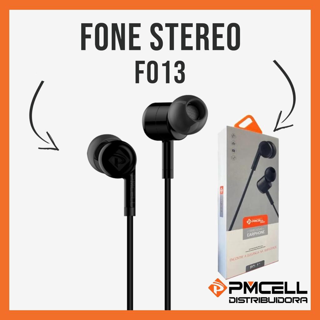 Fone de ouvido PMCELL - FO13 / FO 13 Preto | Shopee Brasil