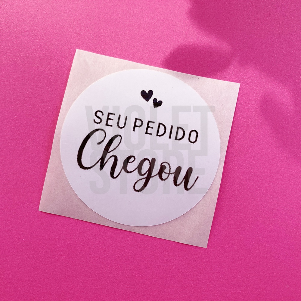 Adesivo Seu Pedido Chegou Redondo Etiqueta de Embalagem e Envio 5cm 100 ...