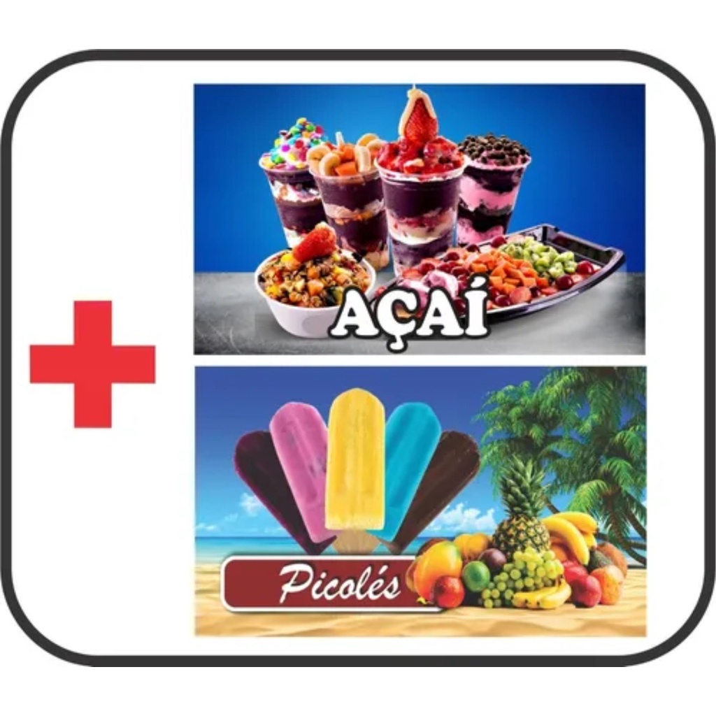 Painel Adesivo Açaí Sorvete Picolé Gelado Sorveteria | Shopee Brasil