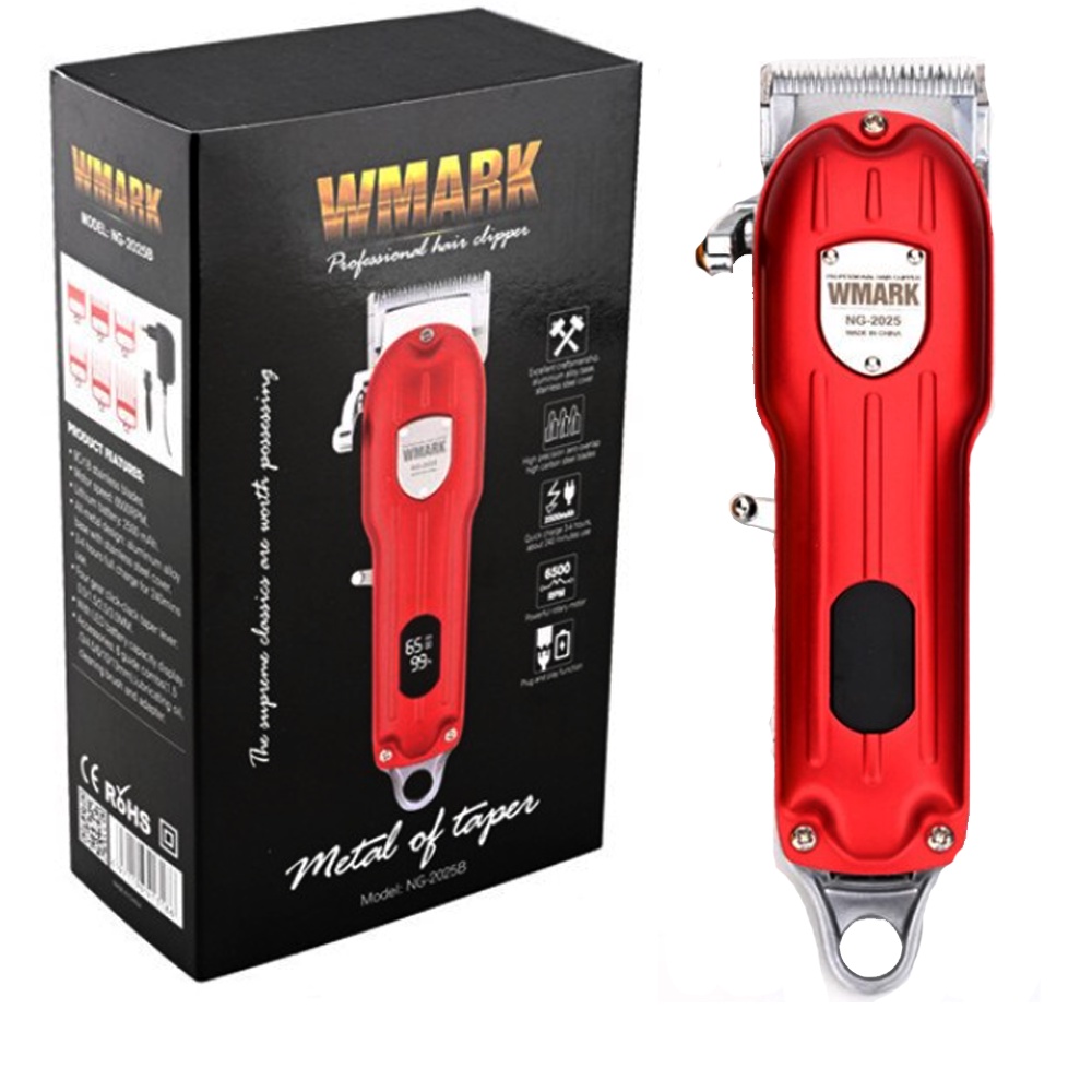Maquina de Cortar Cabelo Display LCD Wmark NG2025B Vermelho | Shopee Brasil