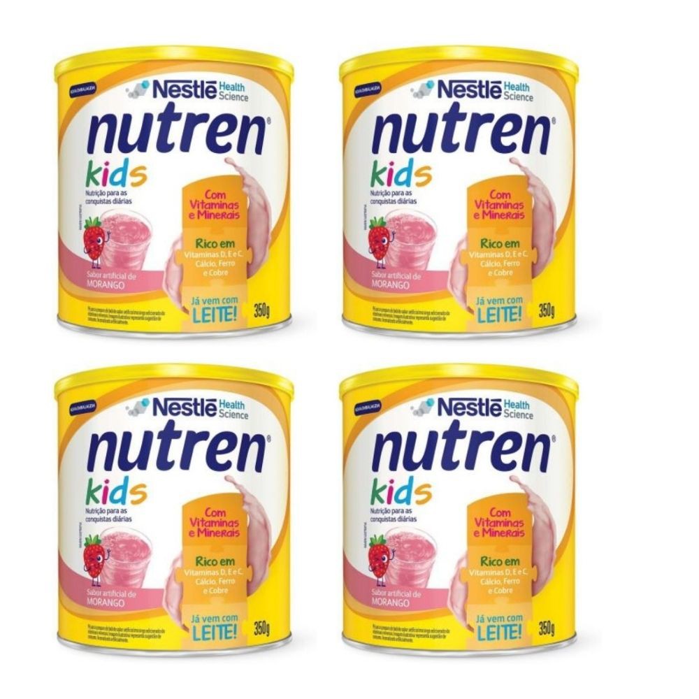 Kit 04 Nutren Kids Sabor Morango Lata 350g Suplemento Alimentar ...