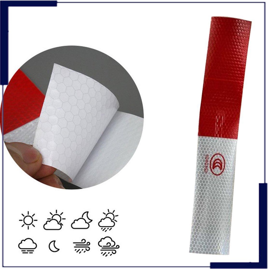 Listra Adesiva Refletiva De Carro Vermelho E Branco | Shopee Brasil