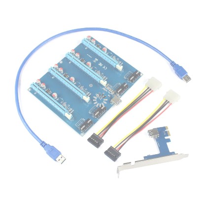 Pci-express pcie 1 a 4 pci express 16x slots riser cartão pci-e externo 4 slot adaptador pcie ...