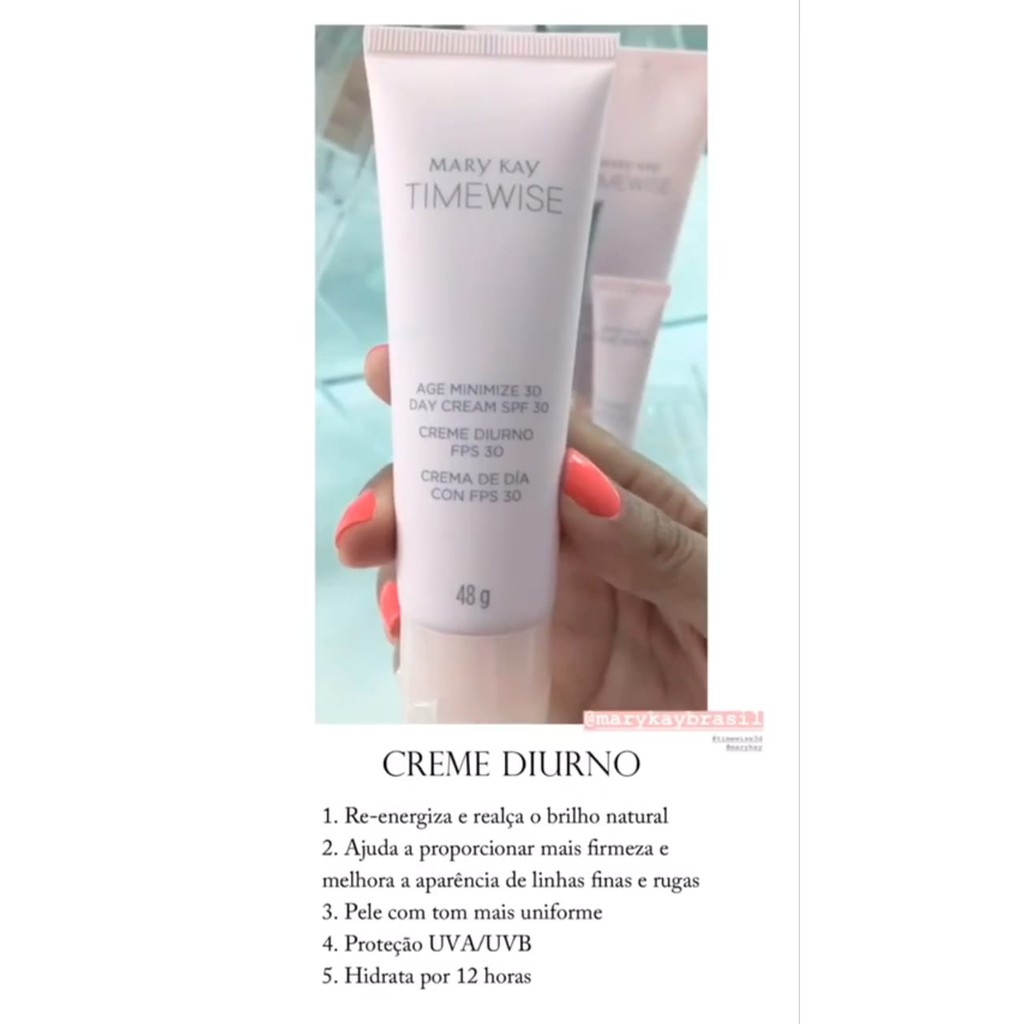 Creme diurno e noturno Times 3D Mary Kay Pele Mista/Oleosa | Shopee Brasil